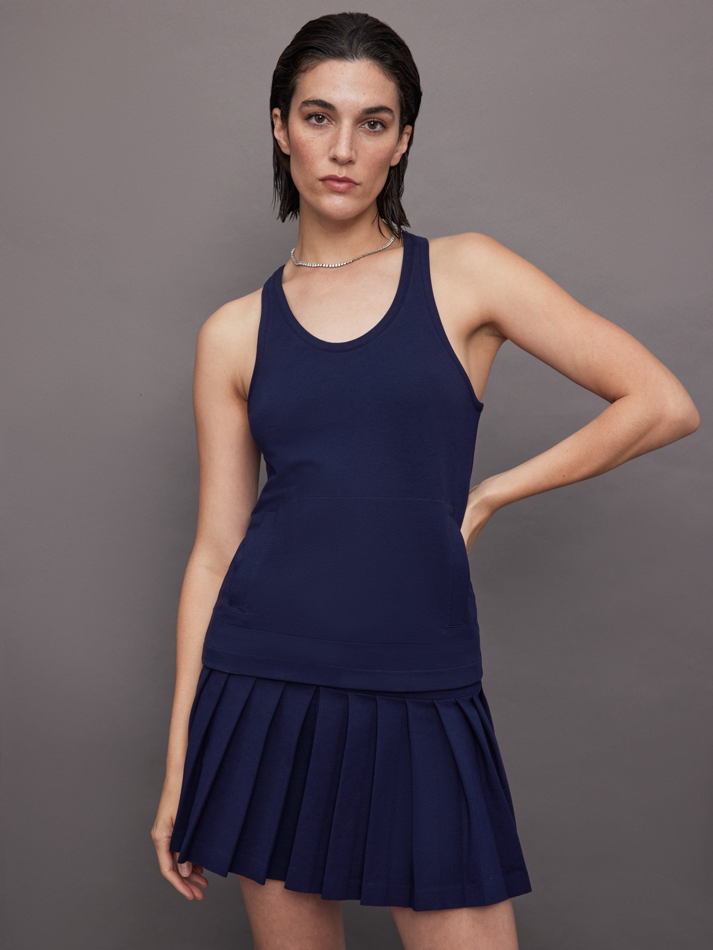 NORMA KAMALI Norma Kamali Racer Tailored Terry Tank Top